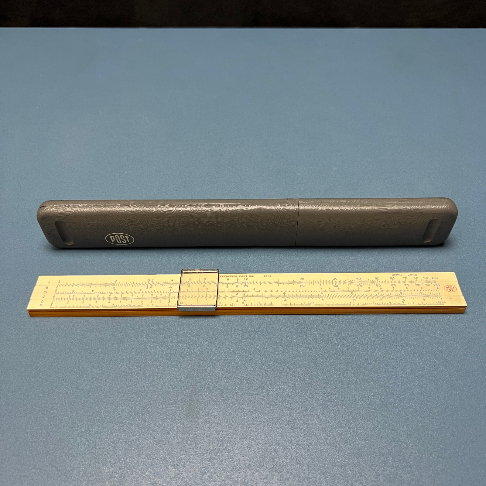 Vintage Frederick Post Co. 1447 Hemmi Slide Rule Ruler & Hard Case ...