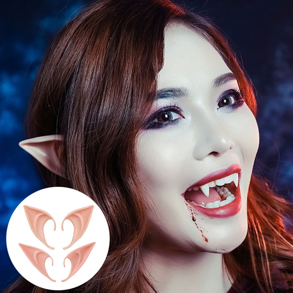 1 Pair Latex Elf Ear Fake Ears Vampire Ears for Cosplay Halloween Anime ...