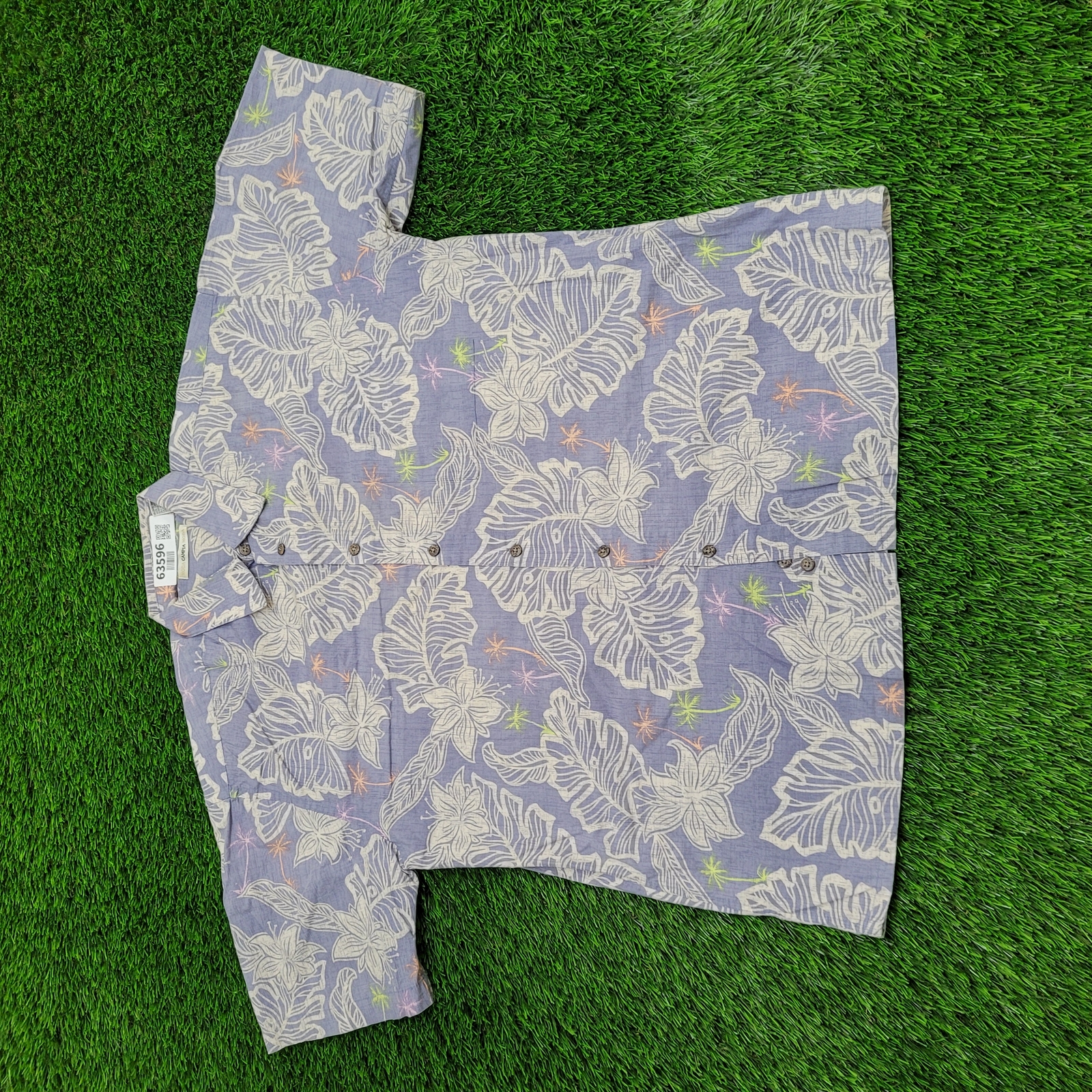 Campia-Moda Hawaiian AOP Palm-Tree Art Button Shirt L… - Gem