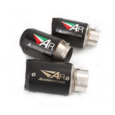 2.36" Universal Motorcycle Exhaust Tips Slip on 60mm Muffler Pipe Short ...