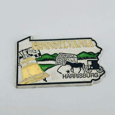 Vtg Pennsylvania State Rubber Refrigerator Magnet Liberty Amish Country ...