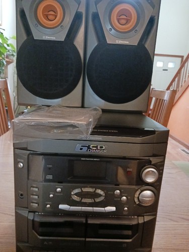 Emerson Home Audio System MS9600 6 CD Changer Band AM FM Dual Cassettes ...