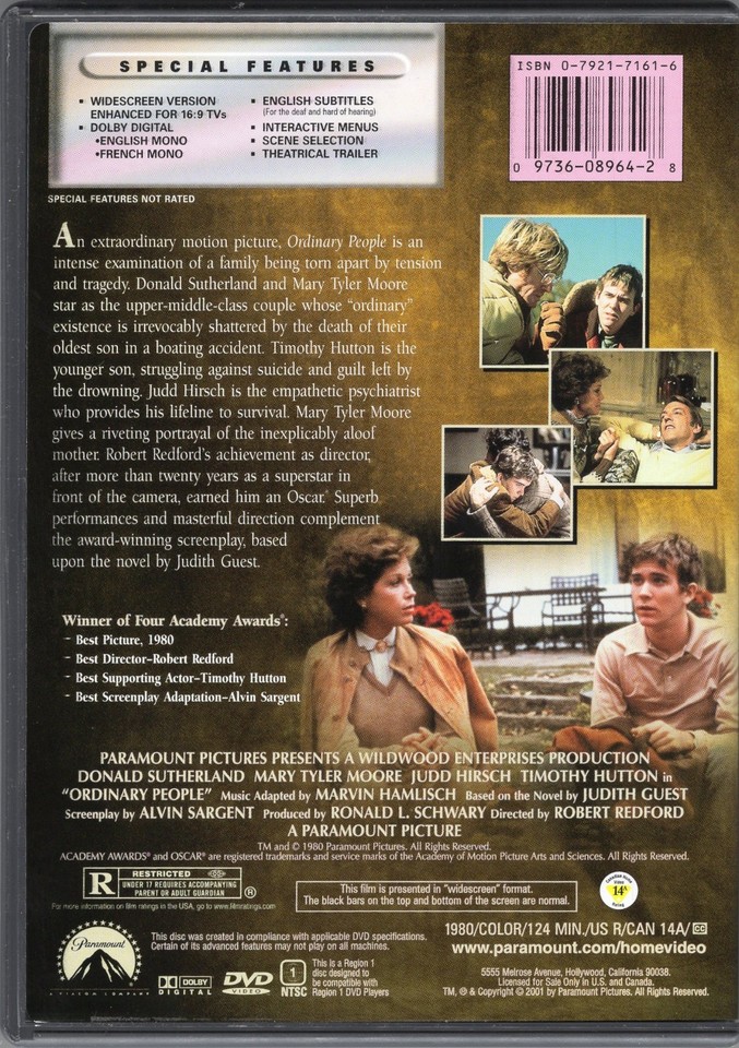 directed by Robert Redford ORDINARY PEOPLE DVD Mary Tyler Moore Mary ...