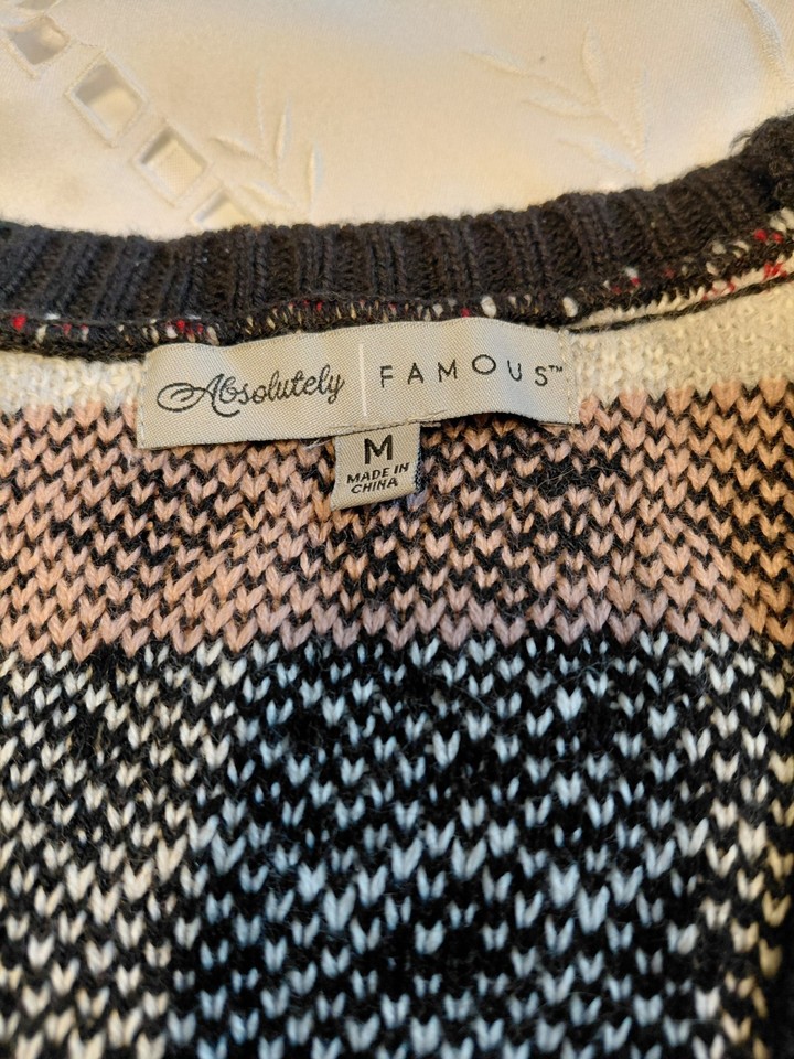 Absolutely Famous Women's Ugly Christmas Sweater Cardigan Cat ...