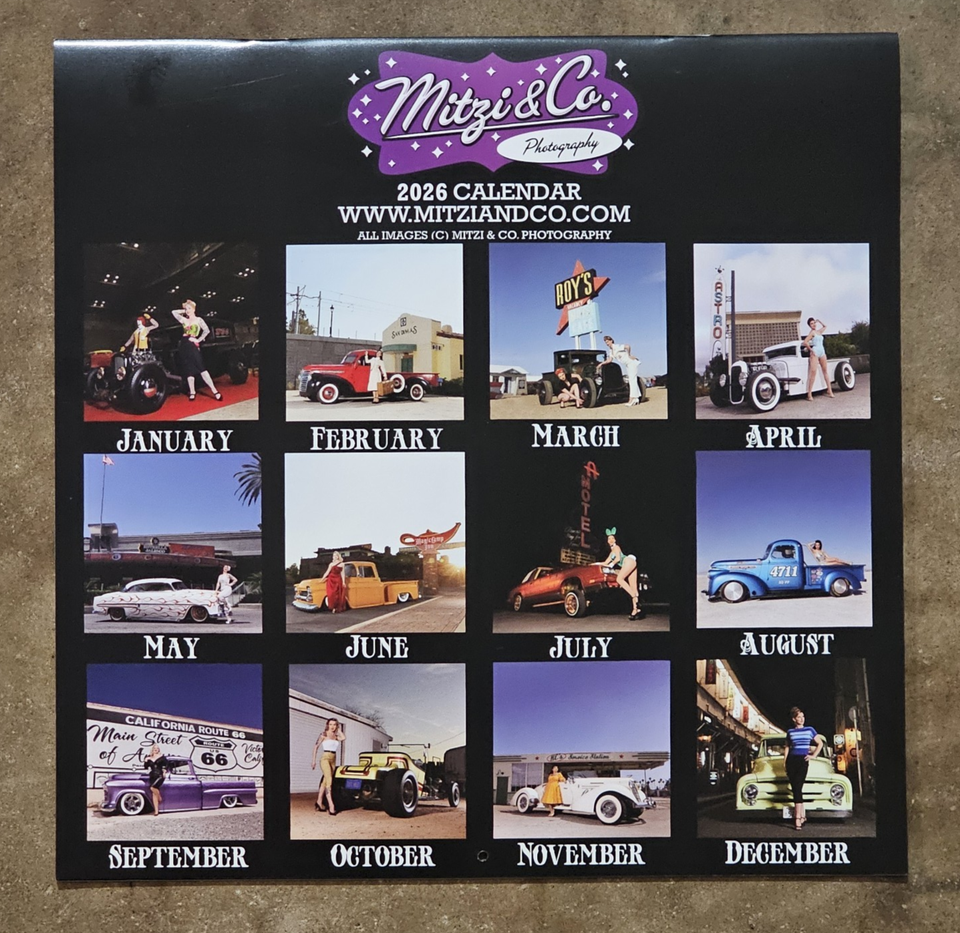 2026 Hot Rod & Custom PIN-UP Calendar 12 Months vintage car classic ...