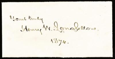 HENRY WADSWORTH LONGFELLOW - AUTOGRAPH SENTIMENT SIGNED 1874 | eBay
