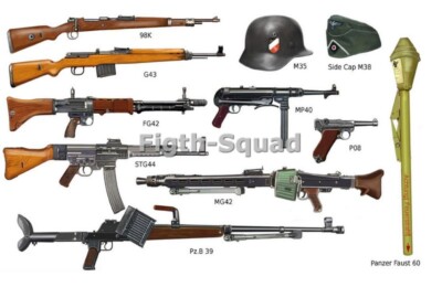 WW2 Picture Photo German Guns 98K G43 MP40 FG42 STG44 P08 MG42 FG42 ...