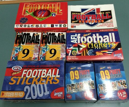 Select AFL Stickers Factory Boxes Collection 6 boxes Unit (600 pks) +5 ...