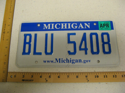 2008 08 MICHIGAN MI LICENSE PLATE #BLU 5408 NATURAL STICKER | eBay