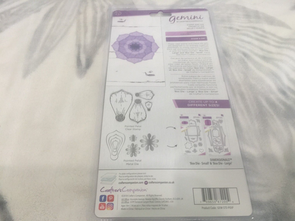 Crafters Companion - Gemini Treasure Box Dimensional Dies - Petal Dies ...