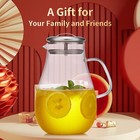 Glass Pitchers with Handle and Lid Removable Double Stainless Steel ...