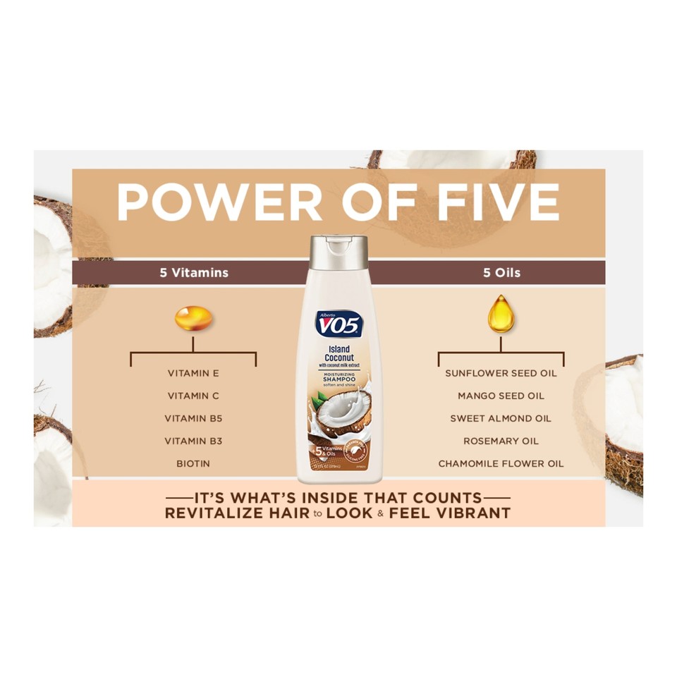 Alberto VO5 Island w/ Coconut Extract Moisturizing Shampoo, 12.5 oz | eBay