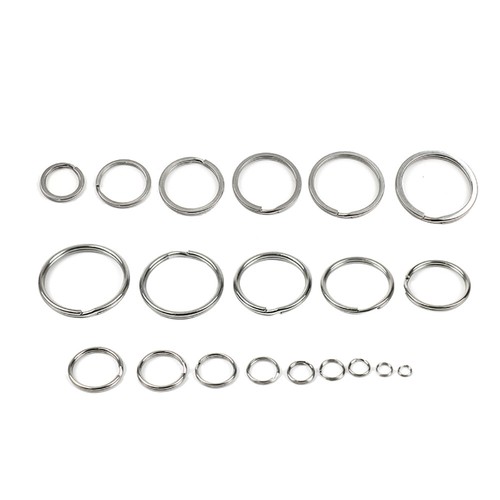 8-35mm Small - Large Keyring Split Rings Silver Metal Hoop Loop Key ...