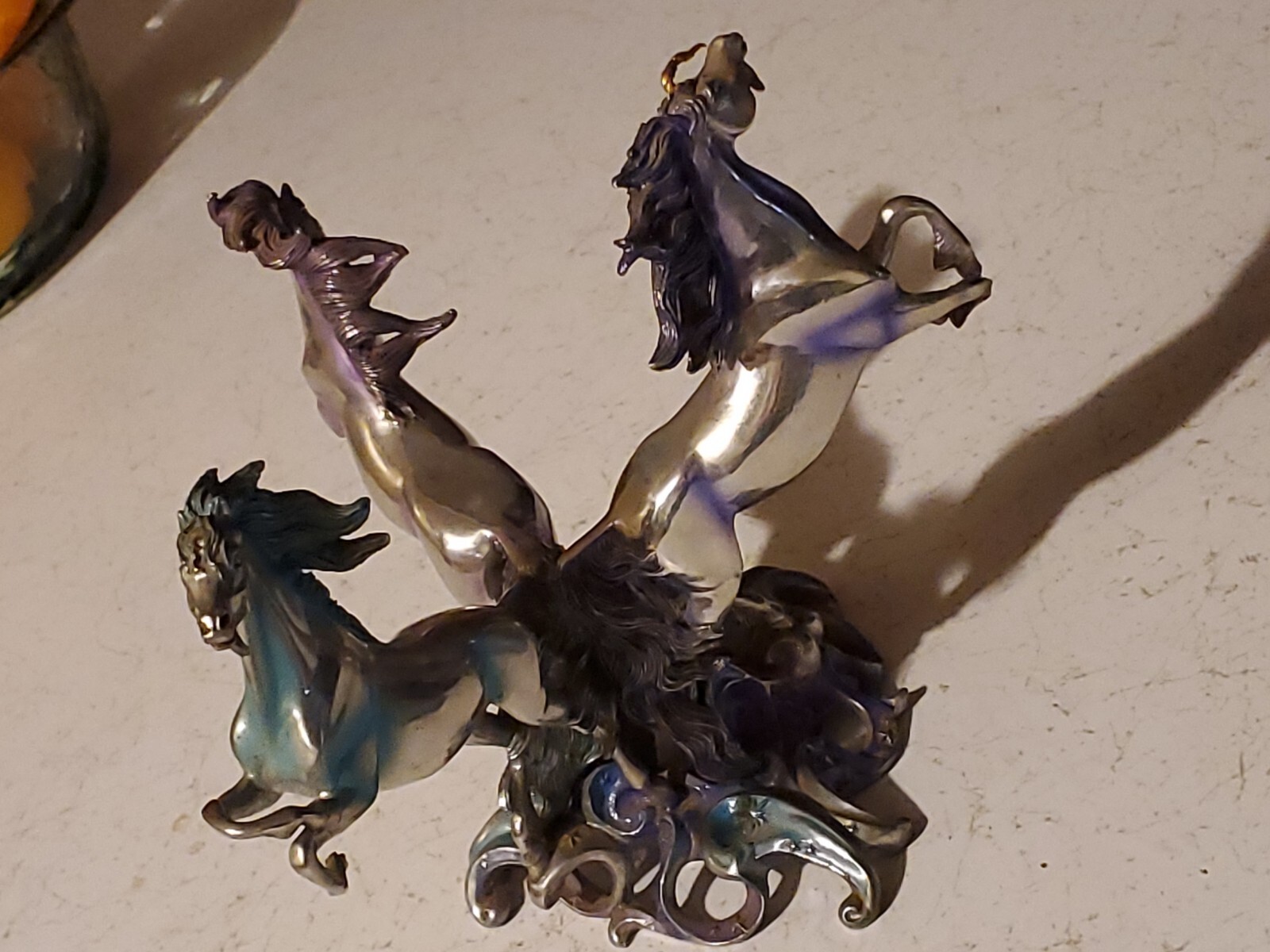 FRANKLIN MINT UNICORNS OF THE NEW AGE PEWTER SCULPTURE CRYSTAL BALL BY ...