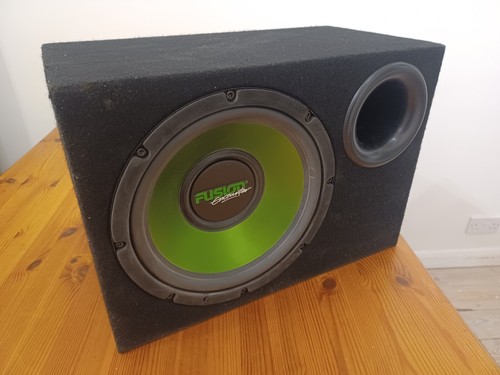 Car Subwoofer, 12 inch Fusion sub in a carpeted ported box with screw ...