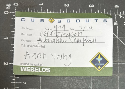 Boy Scouts of America BSA Cub Scouts Cubs Webelos Rank Award Pin Patch ...