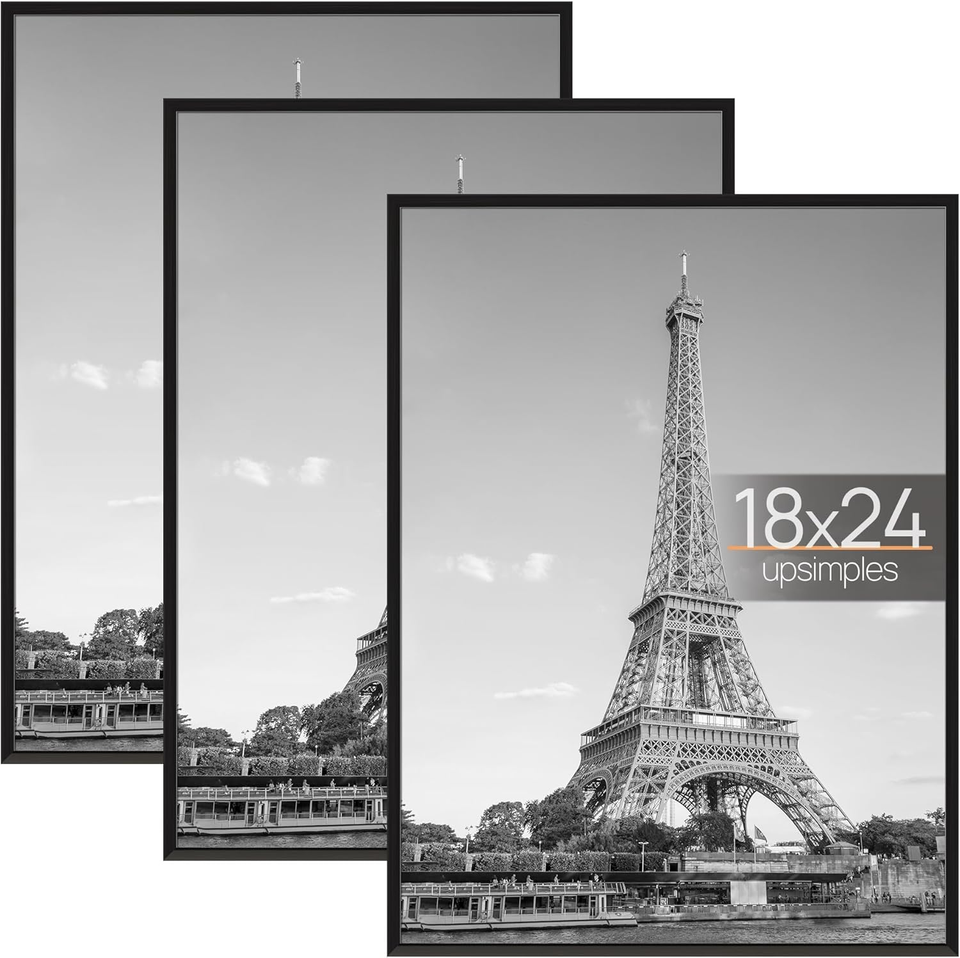 24X32 Poster Frame Black 3 Pack, Scratch-Proof Picture Frames 24 X 32 ...