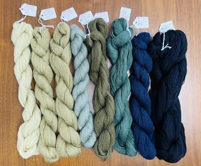 Lot of 8 Appleton Crewel and Tapestry Wool Yarn Green, Blue & Black | eBay