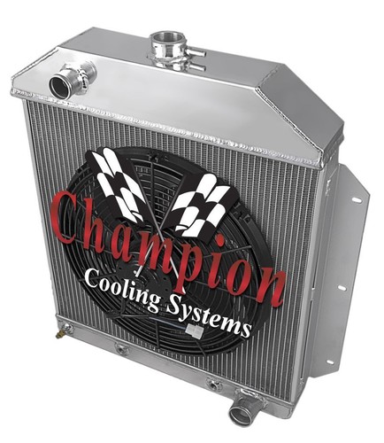 3 Row Perf Champion Radiator W/ 16" Fan for 1949 - 1953 Ford Cars Chevy ...