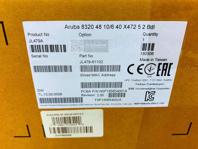 HPE JL479A Aruba 8320 48 Port 10G SFP/SFP+ and 6 Port 40G QSFP Ethernet ...