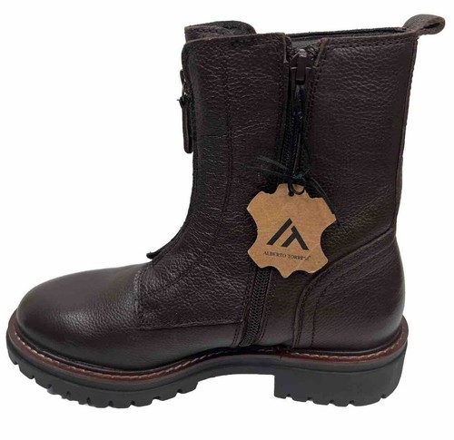 NWT ALBERTO TORRESI GENUINE LEATHER Ankle Front/Side Zip Boots India ...