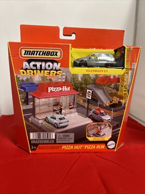 Matchbox Action Drivers Pizza Hut Run Car Play Set - Gray - New | eBay