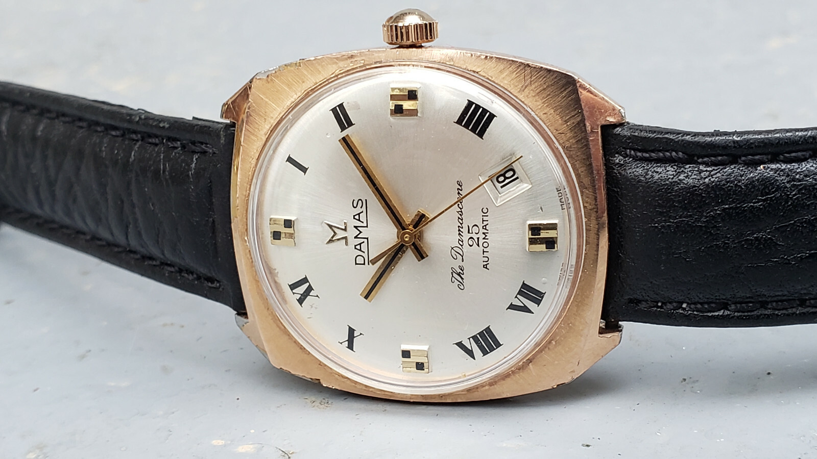 VINTAGE DAMAS THE DAMASCENE 25 AUTOMATIC GOLD PLATED 32MM MENS WATCH | eBay