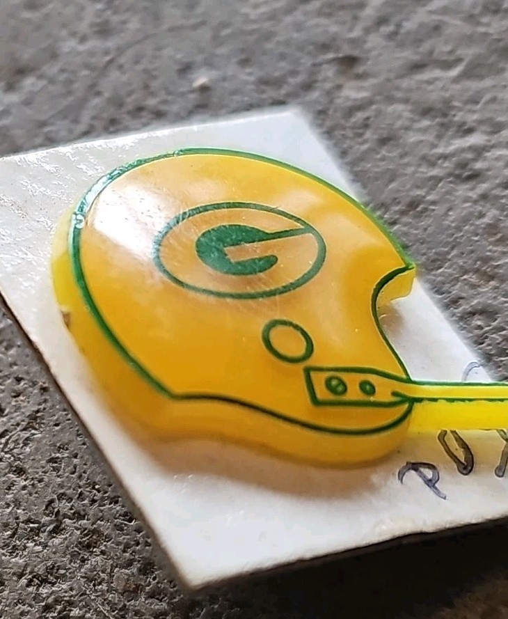 Vintage 1960's Green Bay Packers Single Bar Football Helmet Hat Lapel ...