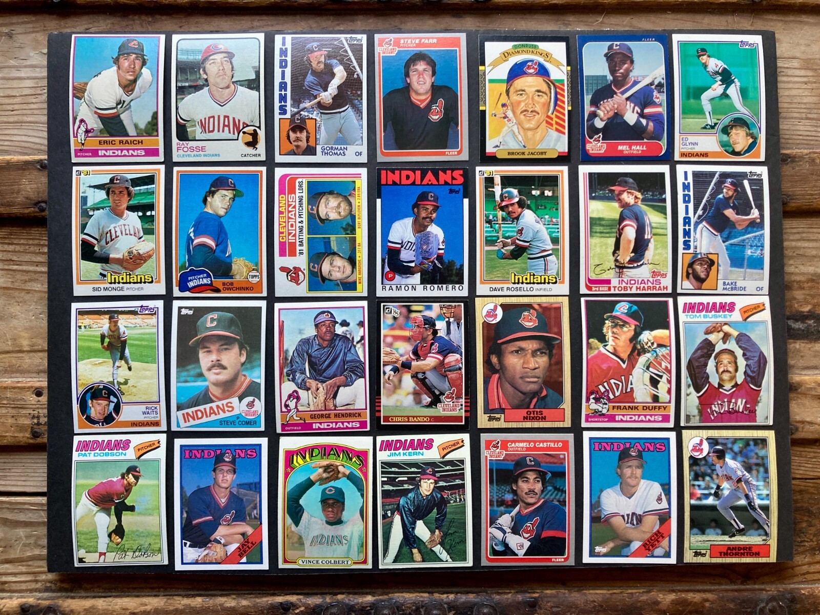 Vtg 70s-80s Cleveland Indians Lot of 28 MLB Baseball Cards Guardians ...