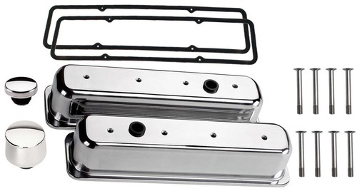 BILLET SPECIALTIES POLISHED ALUMINUM TALL VALVE COVERS,SBC CENTER BOLT ...