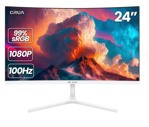 CRUA 24" FHD 100Hz Curved Computer Monitor,1080P Ultra-narrow bezel ...