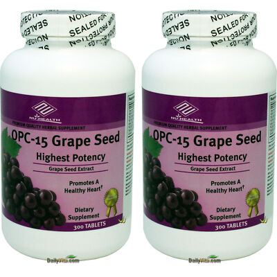 2 x NuHealth OPC-15 Grape Seed Extract 100 mg 300 Tabs Antioxidant | eBay
