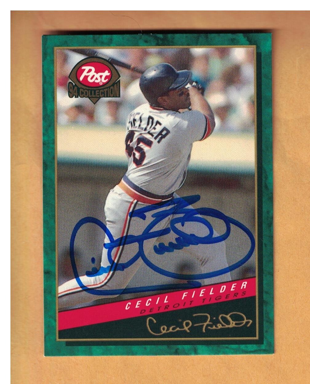 Cecil Fielder Autographed 1994 POST CEREAL BASEBALL CARD SIGNED DETROIT ...