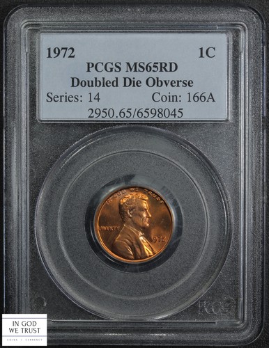 1972 Doubled Die Obverse DDO Die#1 Red Lincoln Memorial Cent 1C PCGS MS ...