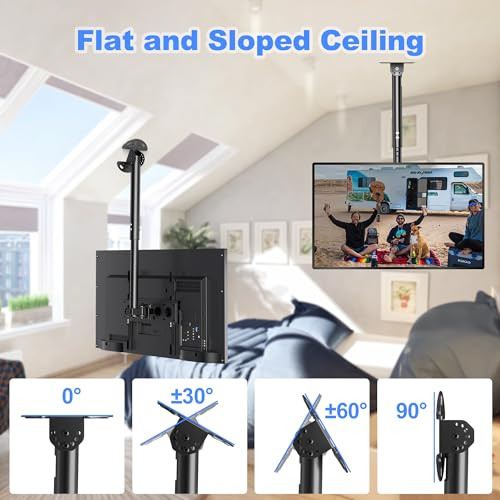 Ceiling TV Mount Full Motion TV Bracket for Most 26 to 65 Inch Flat ...
