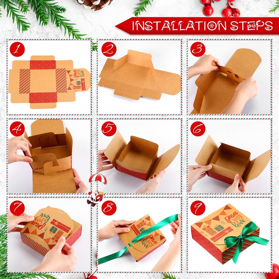 60 pcs Christmas Gift Boxes with Lids Bridesmaid Proposal Box with ...