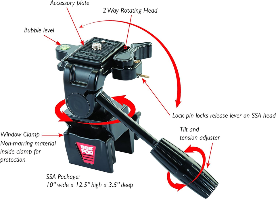 BOG SSA Spotting Scope Adaptor with Padded Car Window Clamp Adjustable ...