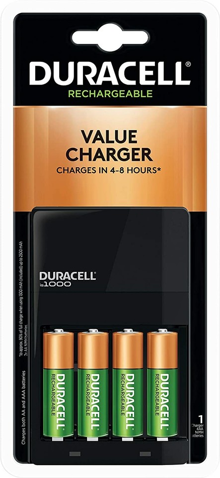 Duracell Rechargeable Batteries 4 AA Or AAA NiMH Fast Battery Charger ...