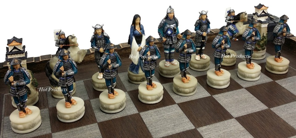 Japanese Samurai Warrior Oriental Chess Men Set with 17" Castle ...