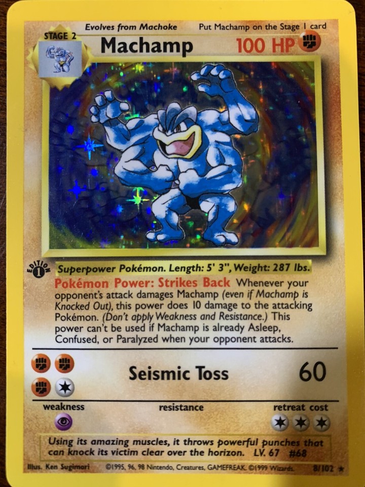 Ultra Rare 1st Edition Machamp Holographic 8/102 | eBay