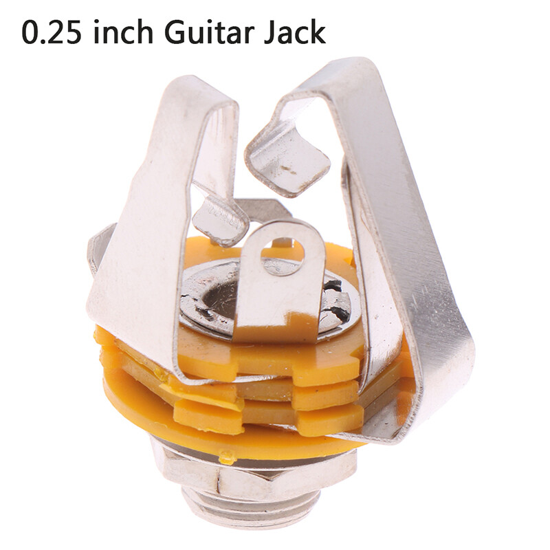 5 x 1/4 inch Metal Guitar Jack Socket Connector Female Panel Mount Bass ...