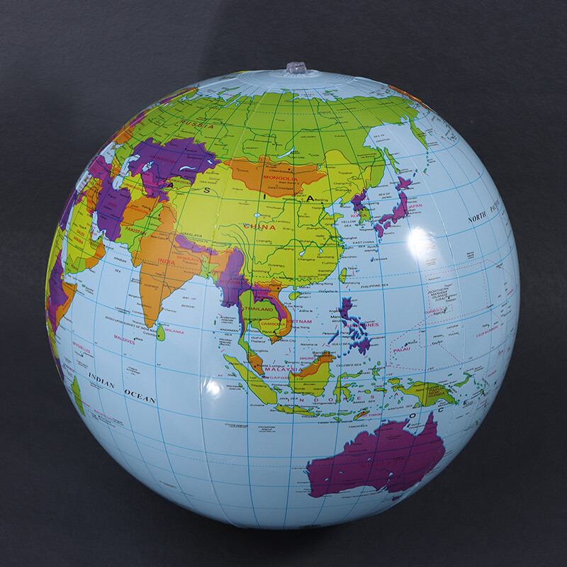 16" 40cm Inflatable World Geography Earth Map Ball Beach Ball ...