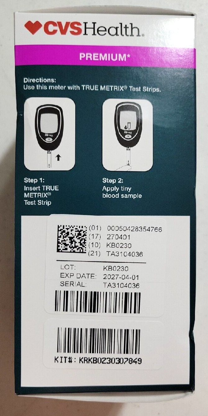 CVS+Healt+True+Metrix+Self-+Monitoring+Blood+Glucose+Meter+55strips for ...