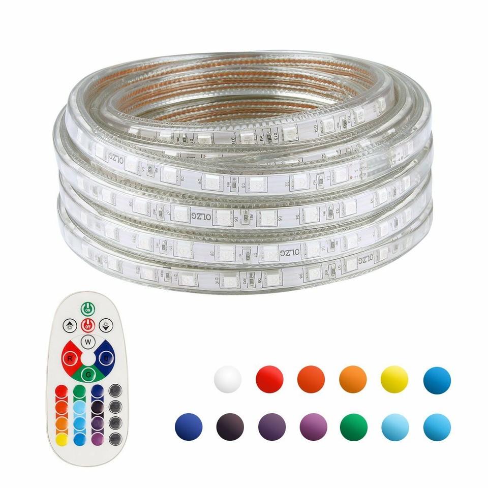 Waterproof RGB 20-50FT 5050 SMD LED Strip Rope Lights LED Lighting With ...
