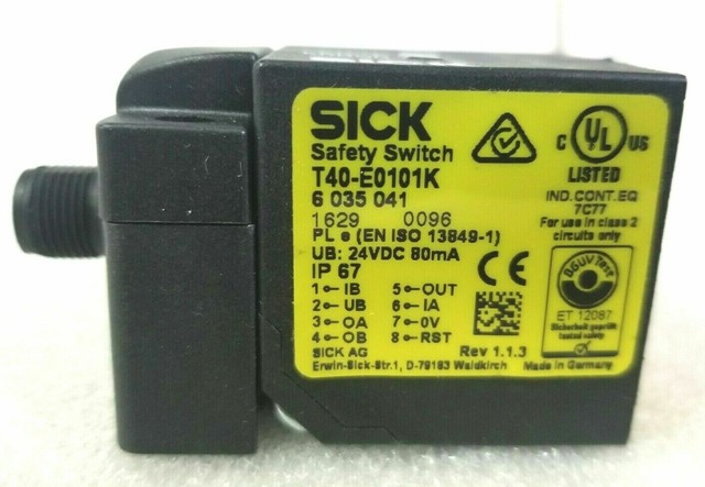 SICK Safety Switch T40-E0101K OPTIC ELECTRONIC P/N 6035041 W/ Cable ...