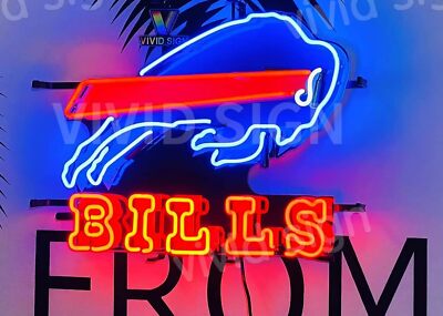 Buffalo Bills Logo 24"x20" Neon Light Sign Lamp With HD Vivid Printing ...