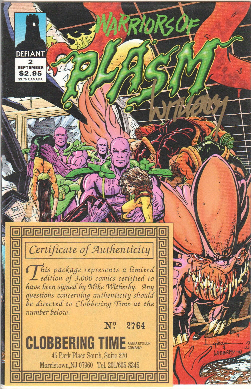 Warriors of Plasm #2 1993 Signed by Mike Witherby 2764/3000 | eBay