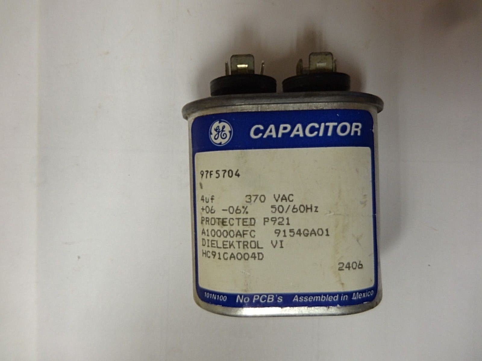 GE Capacitor 97F5704; 4uf, 370VAC; 50/60HZ----"USED" | eBay