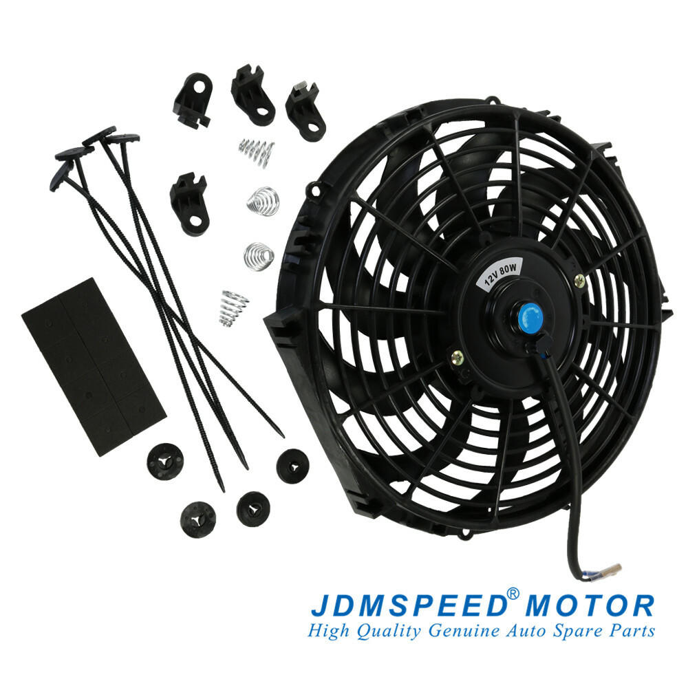 12" inch Universal Slim Fan Push Pull Electric Radiator Cooling 12V ...