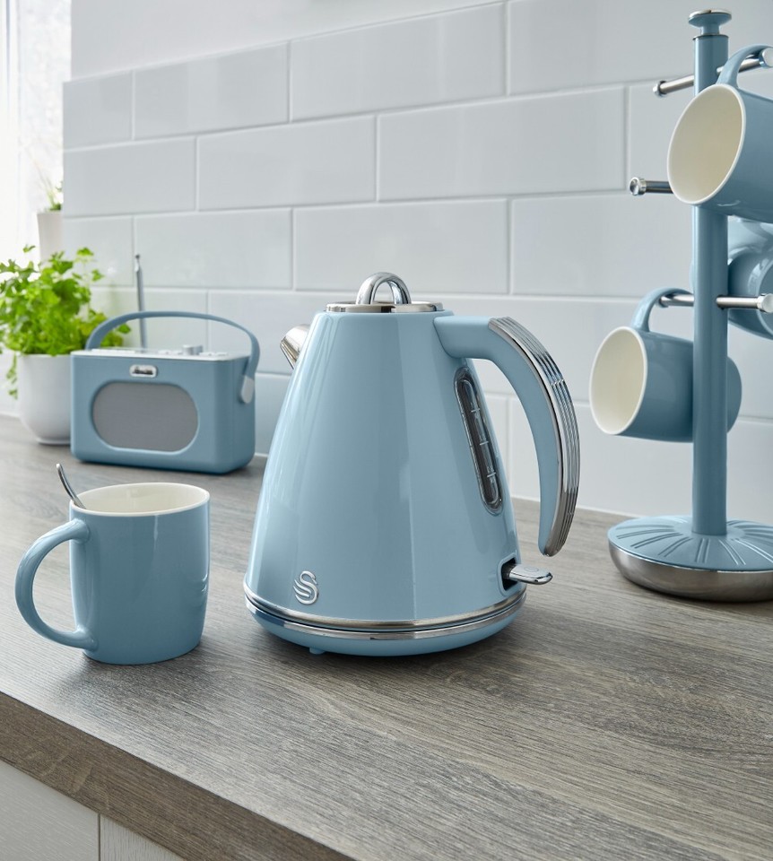 SWAN Retro Blue 1.5L 3KW Jug Kettle SK19020BLN with SWAN 2 Year ...